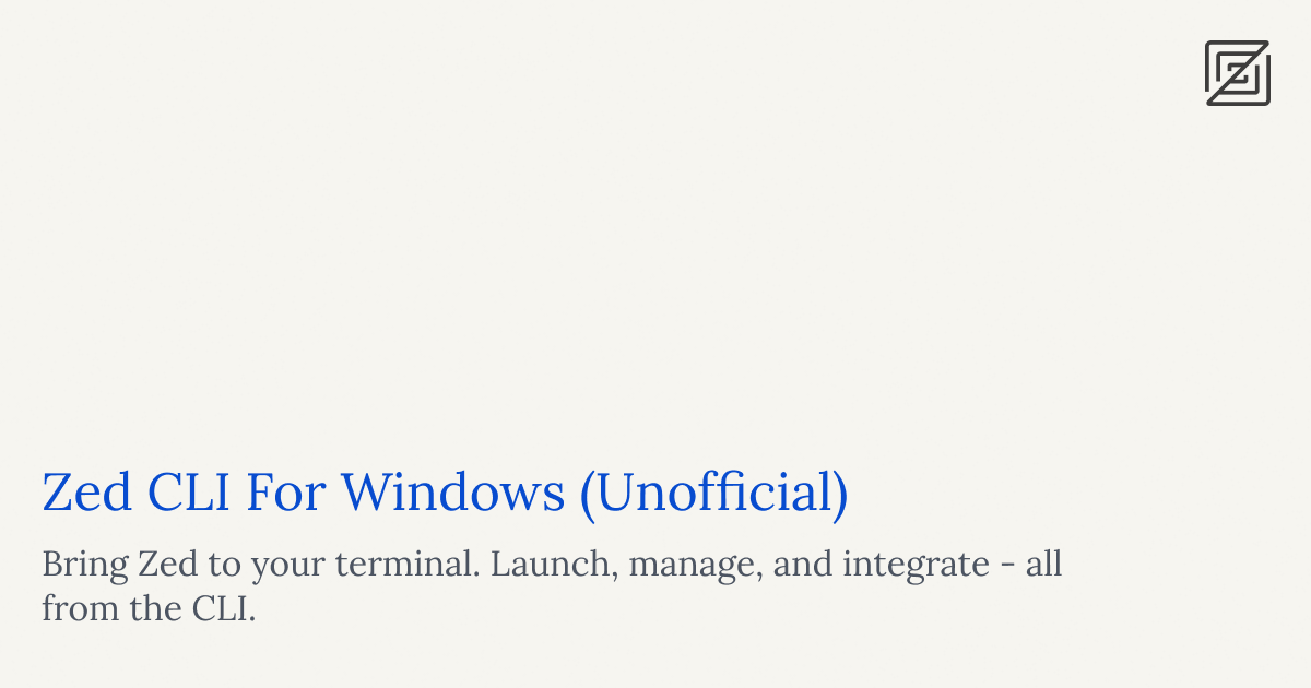 Zed CLI for Windows Unofficial